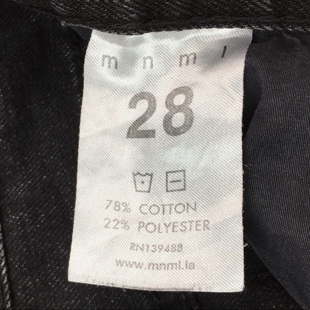 Mnml Men’s M1 Black Distressed Zipper Ankle Jean - Gem